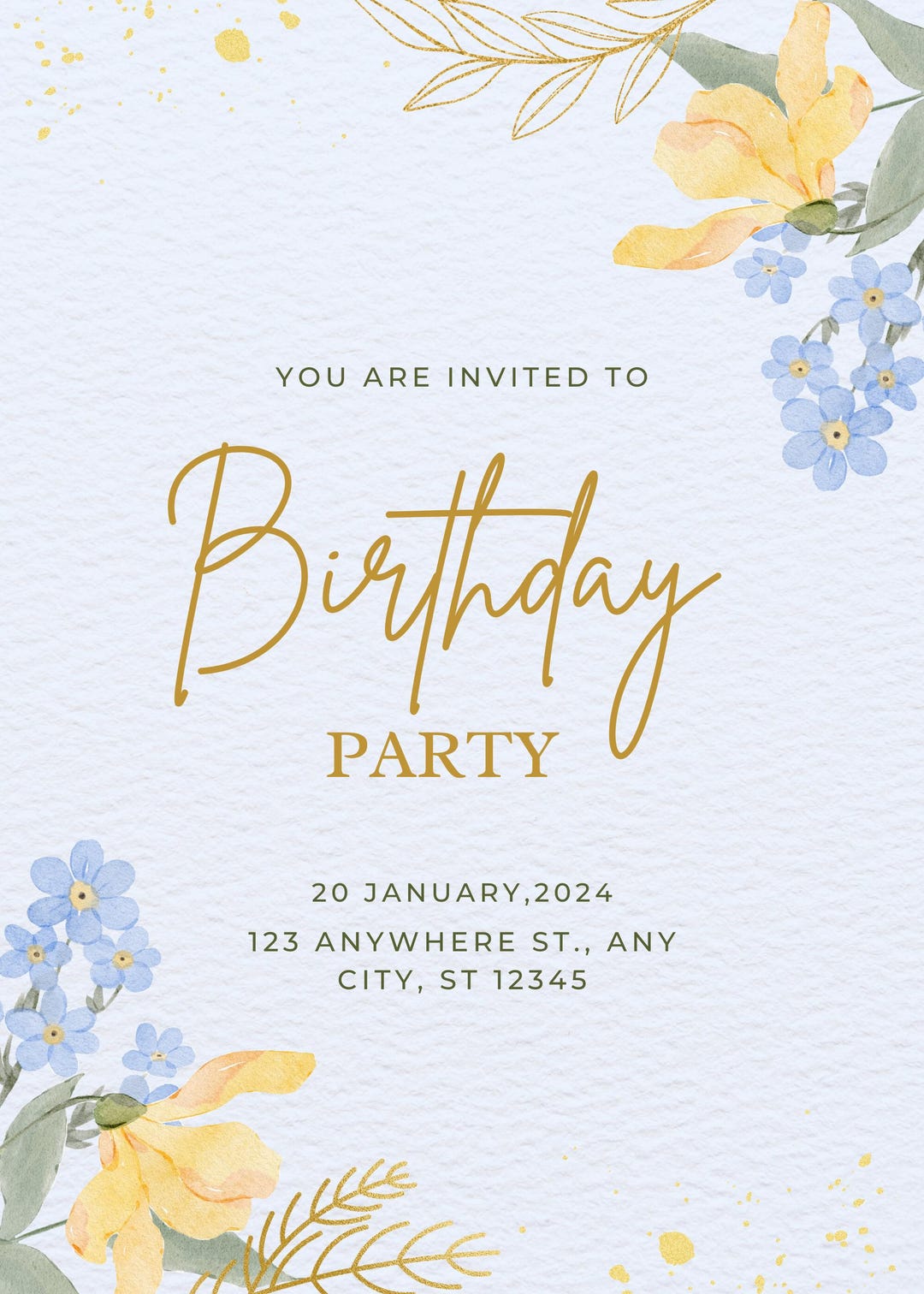 Modern Birthday Party Flyer Template | Editable Design | Instant ...
