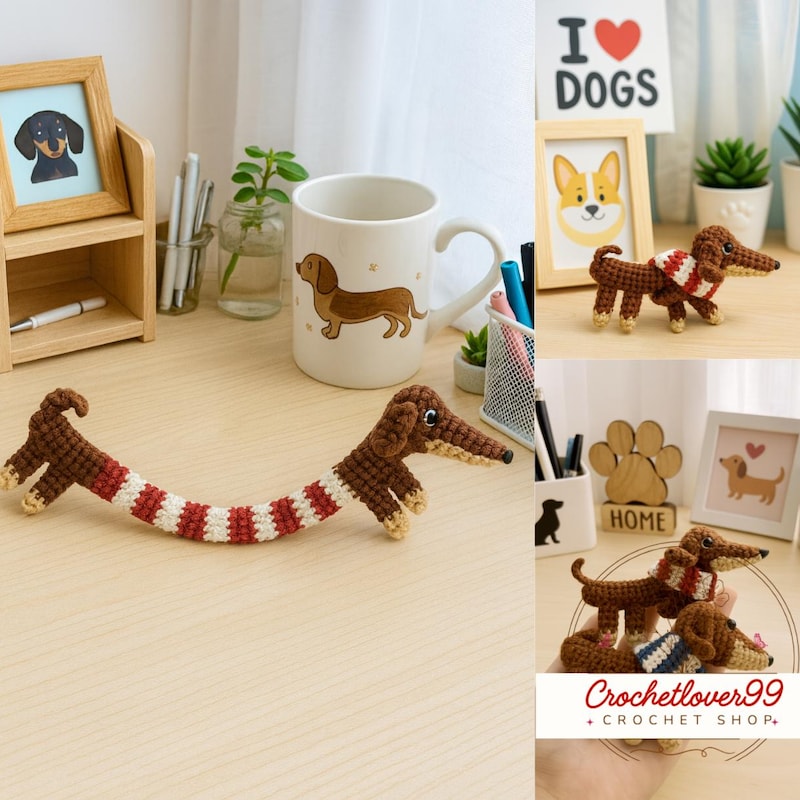 Plushy Dachshund Keychain - Etsy