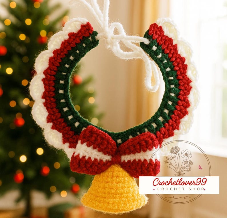 Christmas Pet Collar Crochet Pattern PDF – 5 in 1 Cat & Dog Collar ...