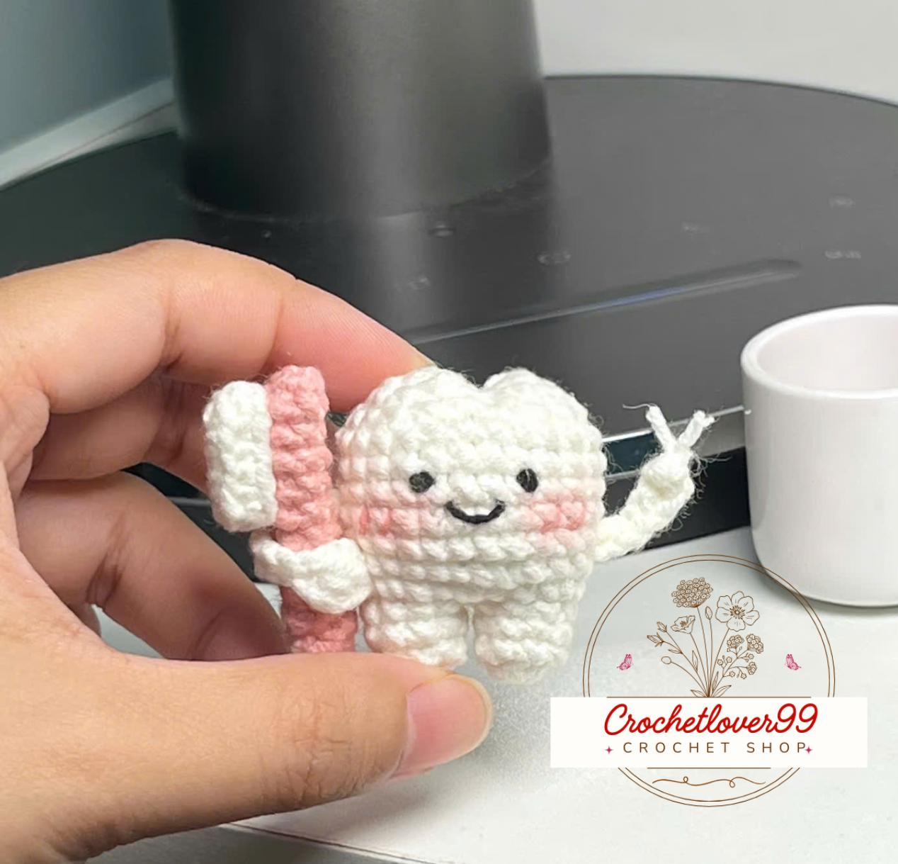 Kawaii Tooth Fairy Crochet Pattern PDF | Cute Tooth Keychain Amigurumi ...