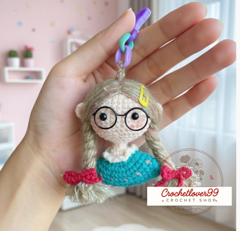 Cute Girl Doll Amigurumi Crochet Pattern PDF - Pigtail Doll Keychain ...