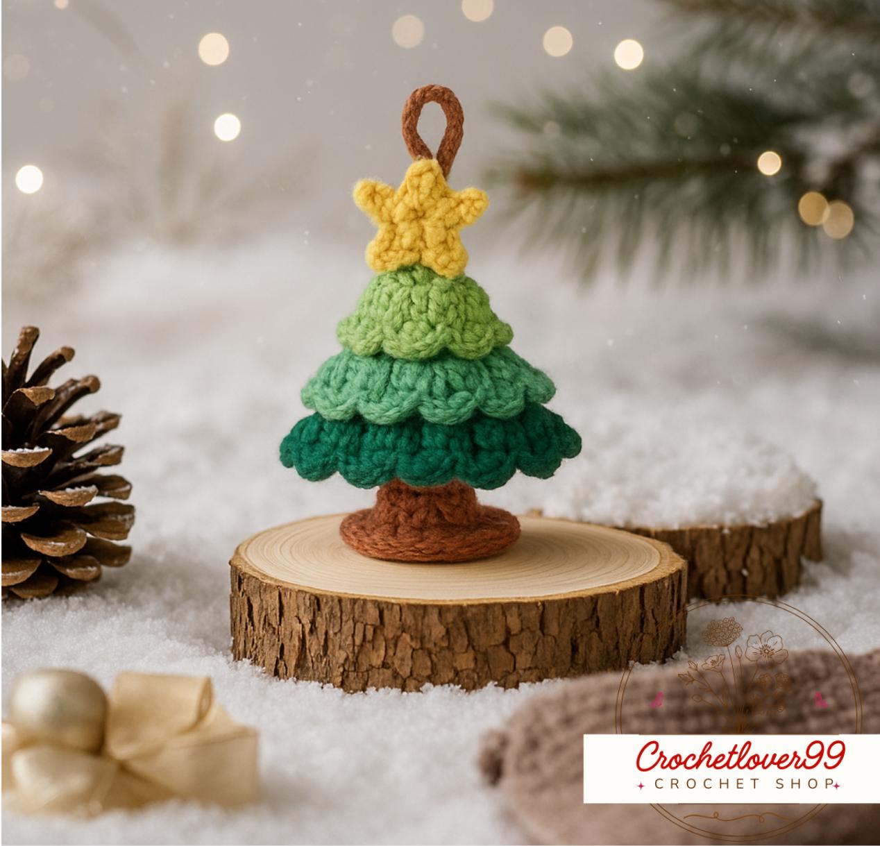 Ornament Mini Christmas Tree Crochet Amigurumi, Tree Crochet Download ...