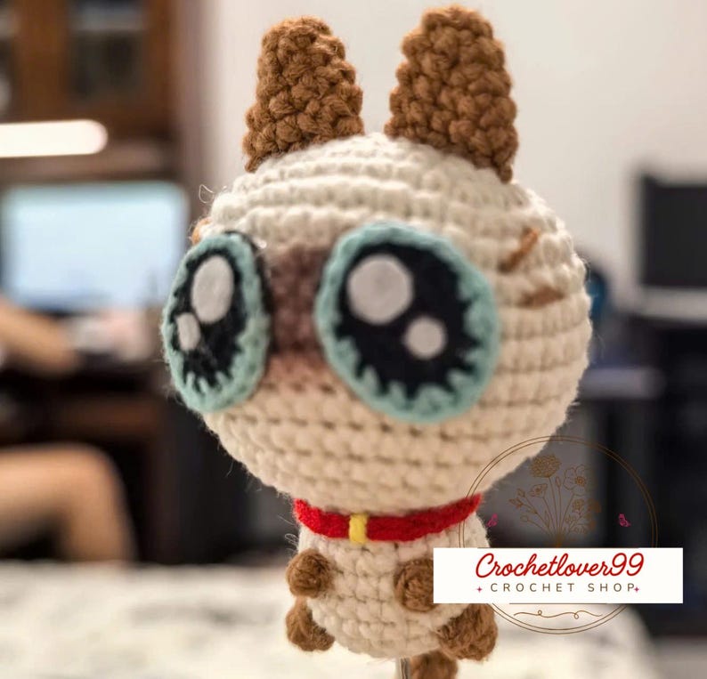 Cute Big Eyes Cat Crochet Pattern PDF – Amigurumi Kitty Doll Tutorial ...