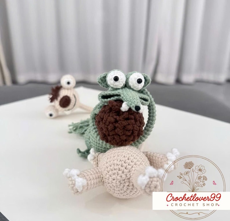 Funny Sloth & Squirrel Crochet Pattern PDF, 2 in 1 Amigurumi Set, Long ...
