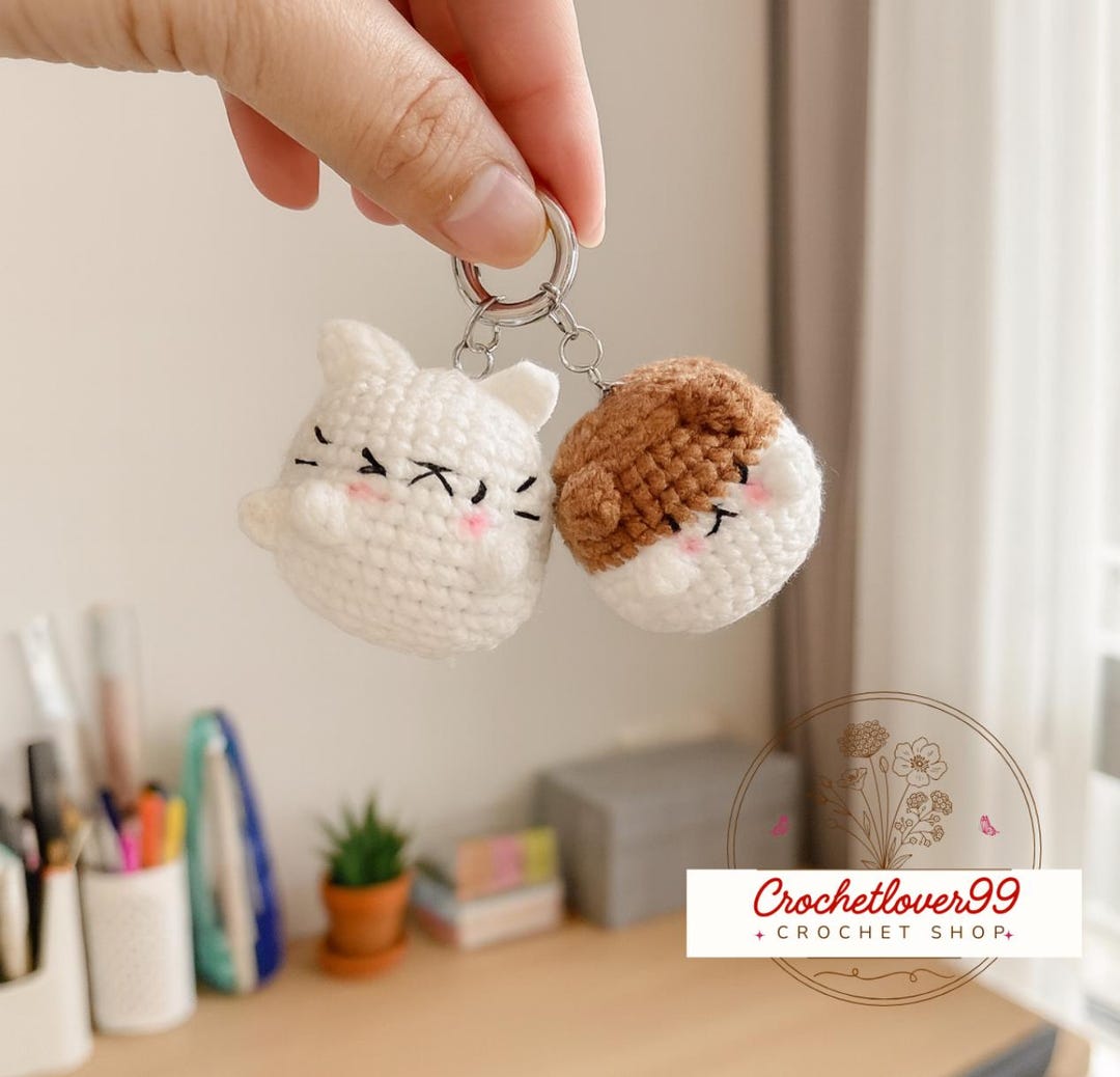 Mini Cat Amigurumi Crochet Pattern PDF, Cute Kitty Keychain Tutorial ...