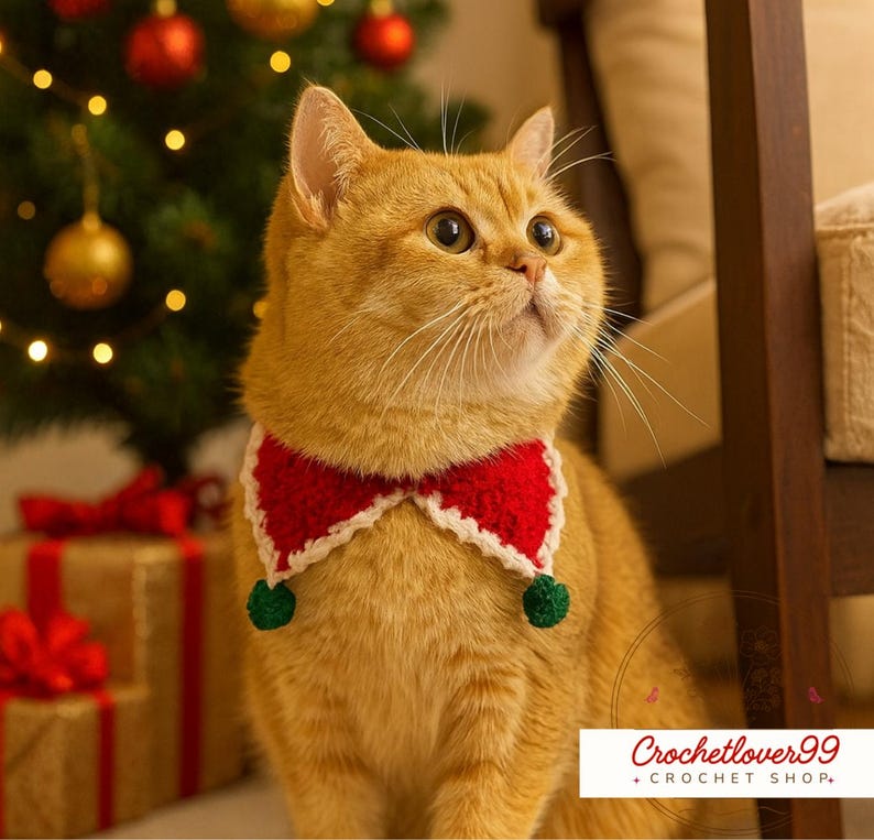 Christmas Pet Collar Crochet Pattern PDF – 5 in 1 Cat & Dog Collar ...