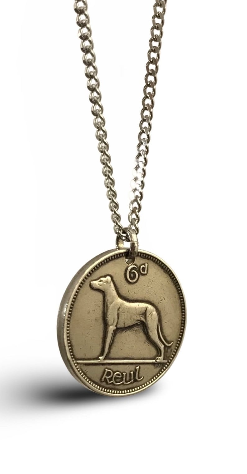 Authentic Vintage Irish Wolfhound Six Pence Coin Necklace (1939-1968 ...