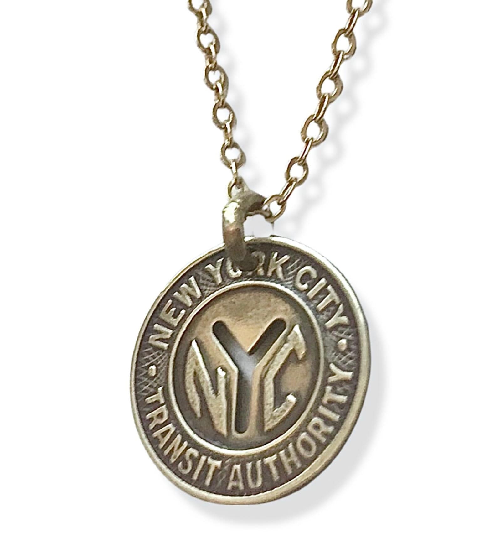Authentic NYC small Y Subway Token Necklace 1953-1970 - Etsy