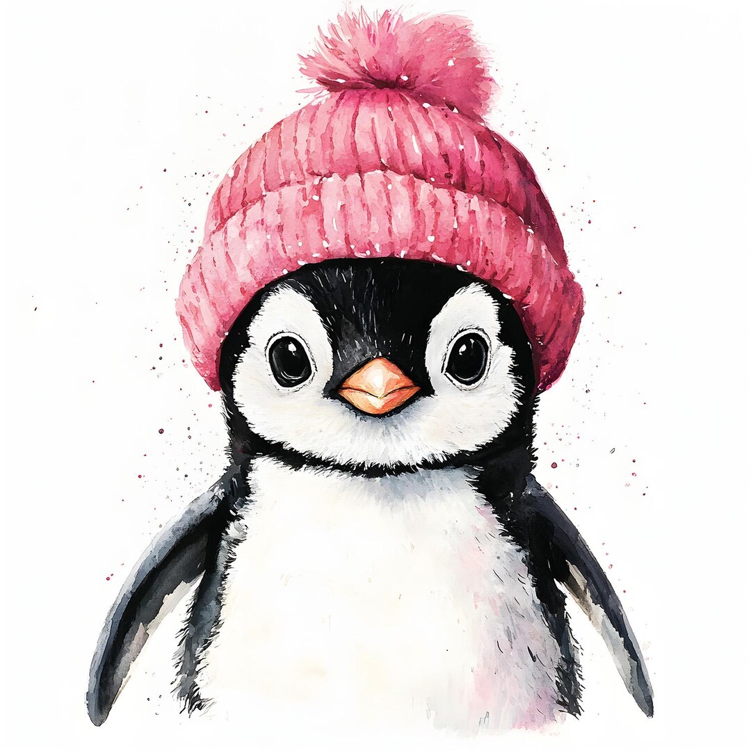 Watercolor Penguin Clipart Set - 9 Cute and Funny Penguin Illustrations ...