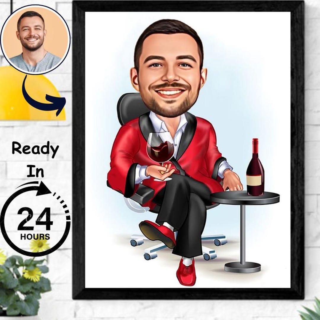 Personalized Boss Cartoon Portrait, Custom Boss Caricature, Gift for ...