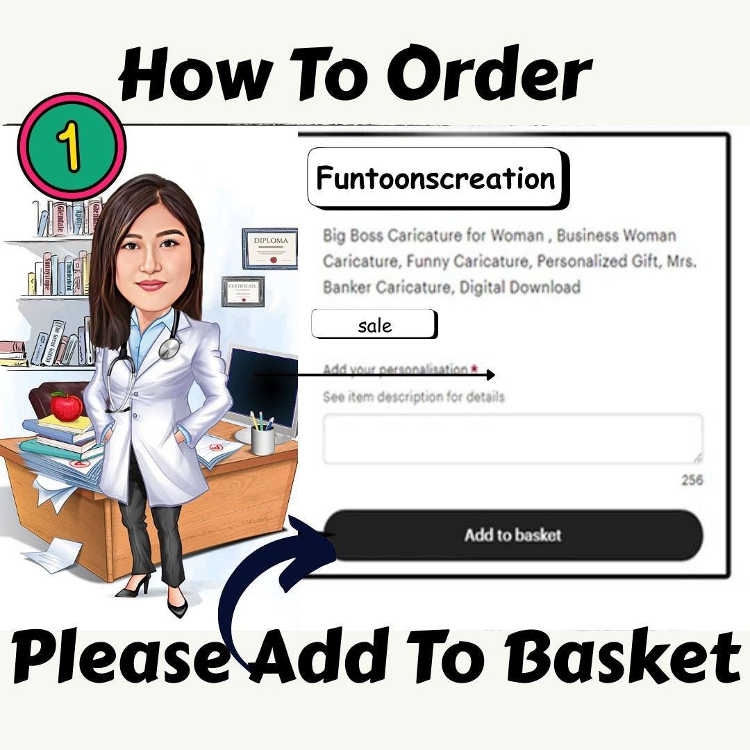 Personalized Boss Cartoon Portrait, Custom Boss Caricature, Gift for ...