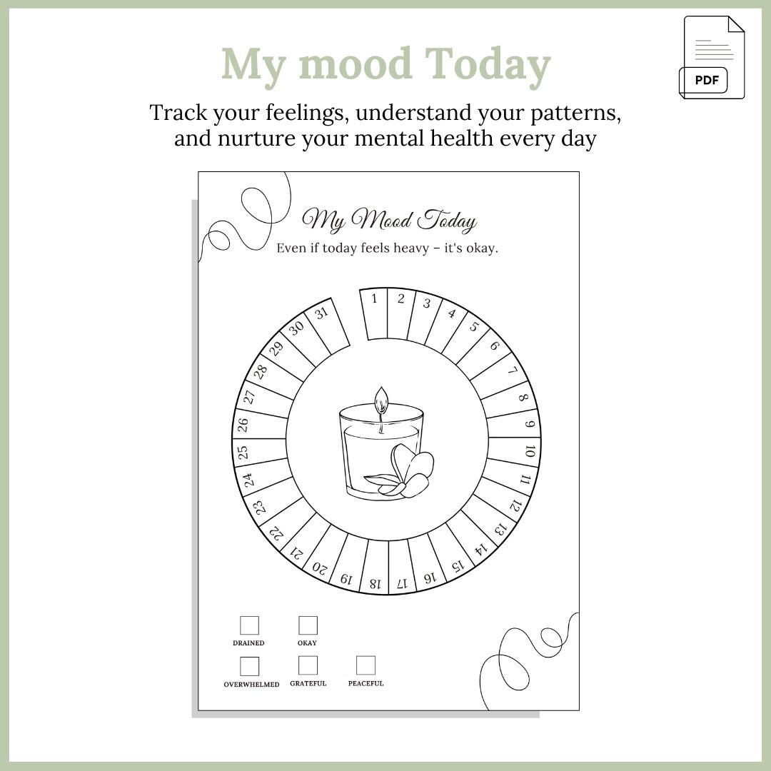 My Mood Tracker Printable – Mental Health Journal, Emotional Wellness ...