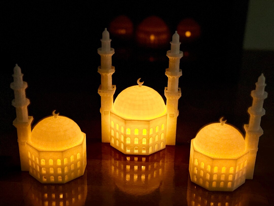 3D Printed Mini Mosques Light-up Lantern Set: Islamic Ramadan Decor - Etsy