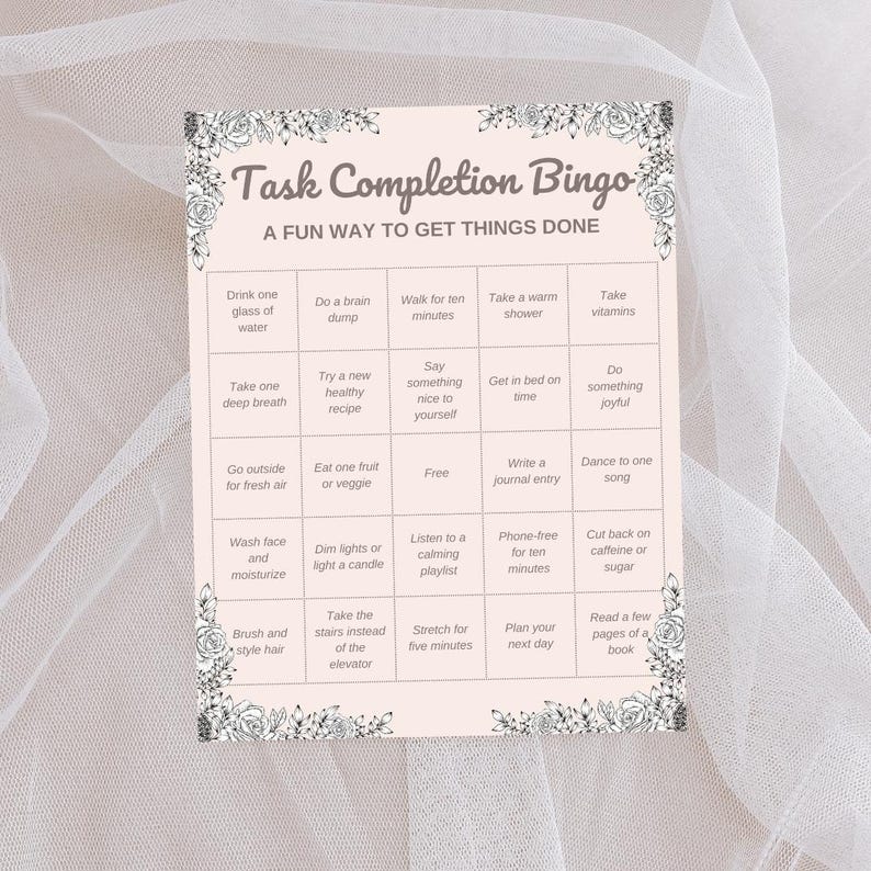 ADHD Task Completion Bingo | Printable & Digital | Editable ADHD ...