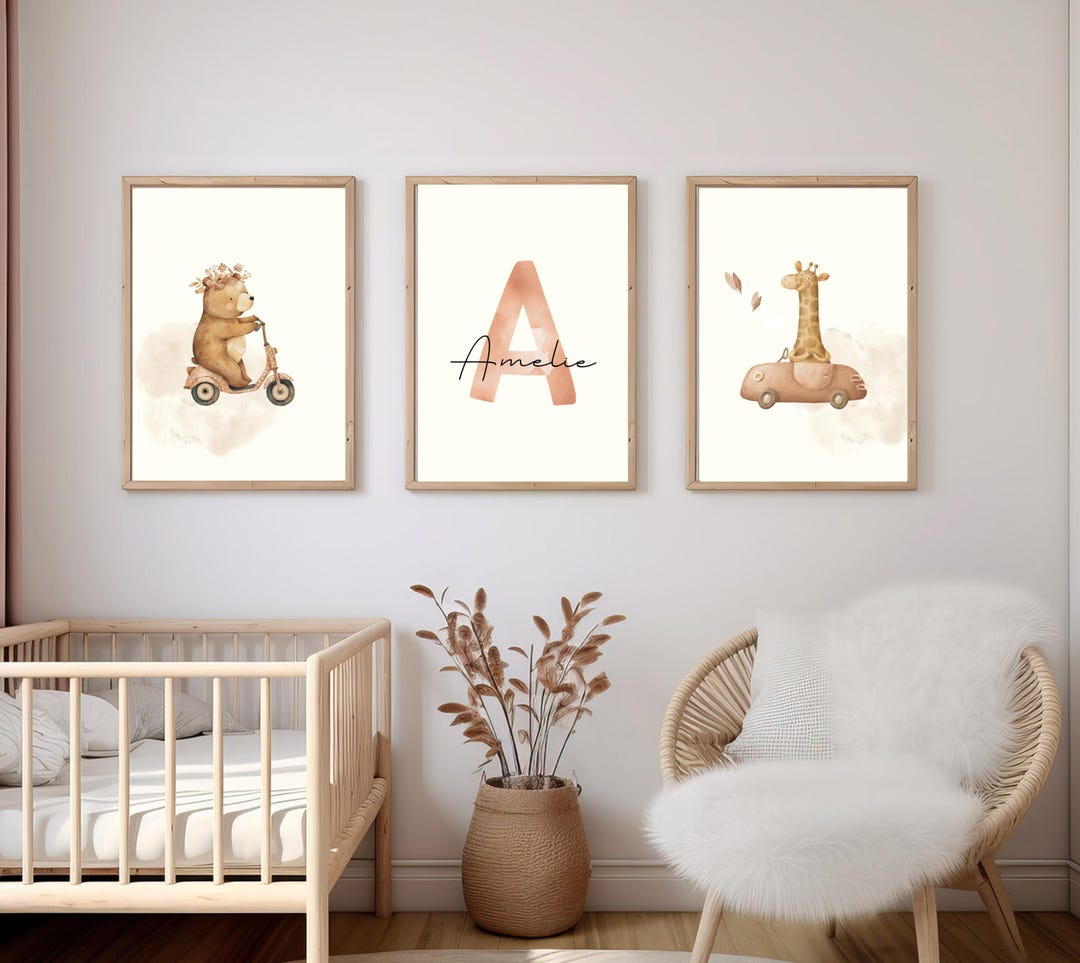 2/3 Poster Set for Children's Rooms/baby Rooms, Girls' Posters, Animals ...