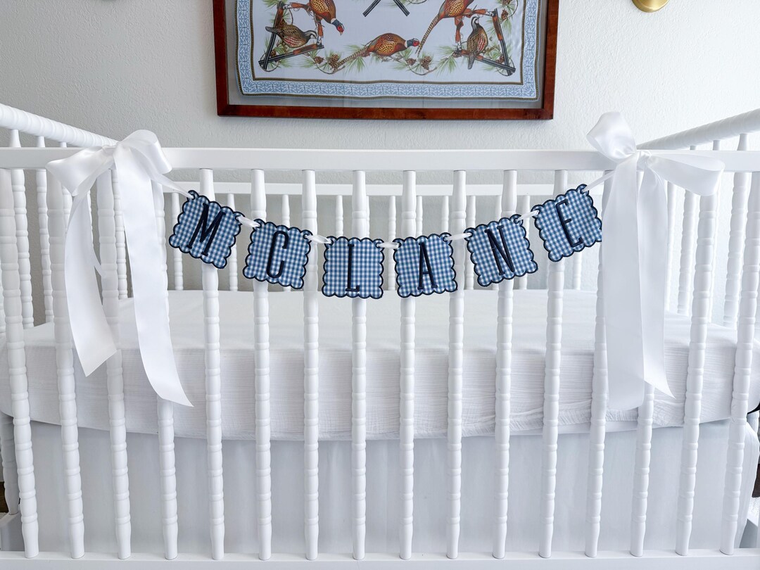 Baby Name Banner Custom Baby Name Banner Embroidered Baby Banner Custom ...