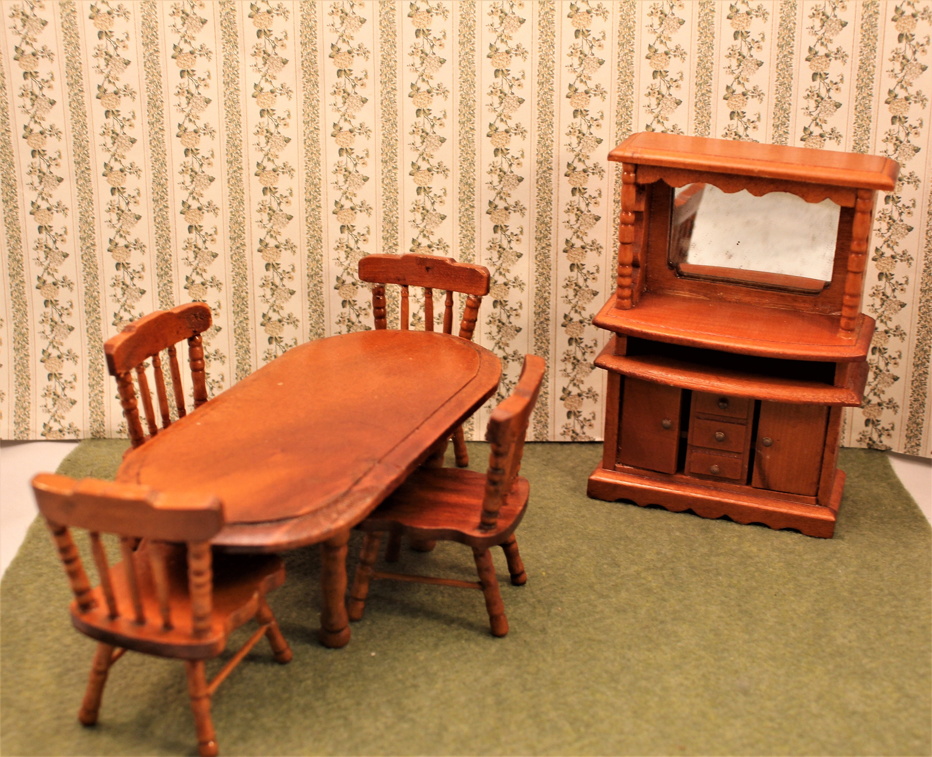 Art & Collectibles Dollhouse Miniatures Miniature Dining Table Set ...