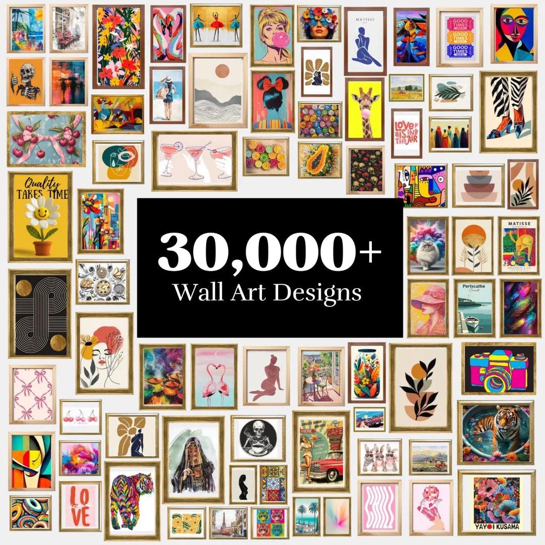 30,000+ Wall Art, Eclectic Wall Art, Trendy Retro Poster, Preppy Room ...