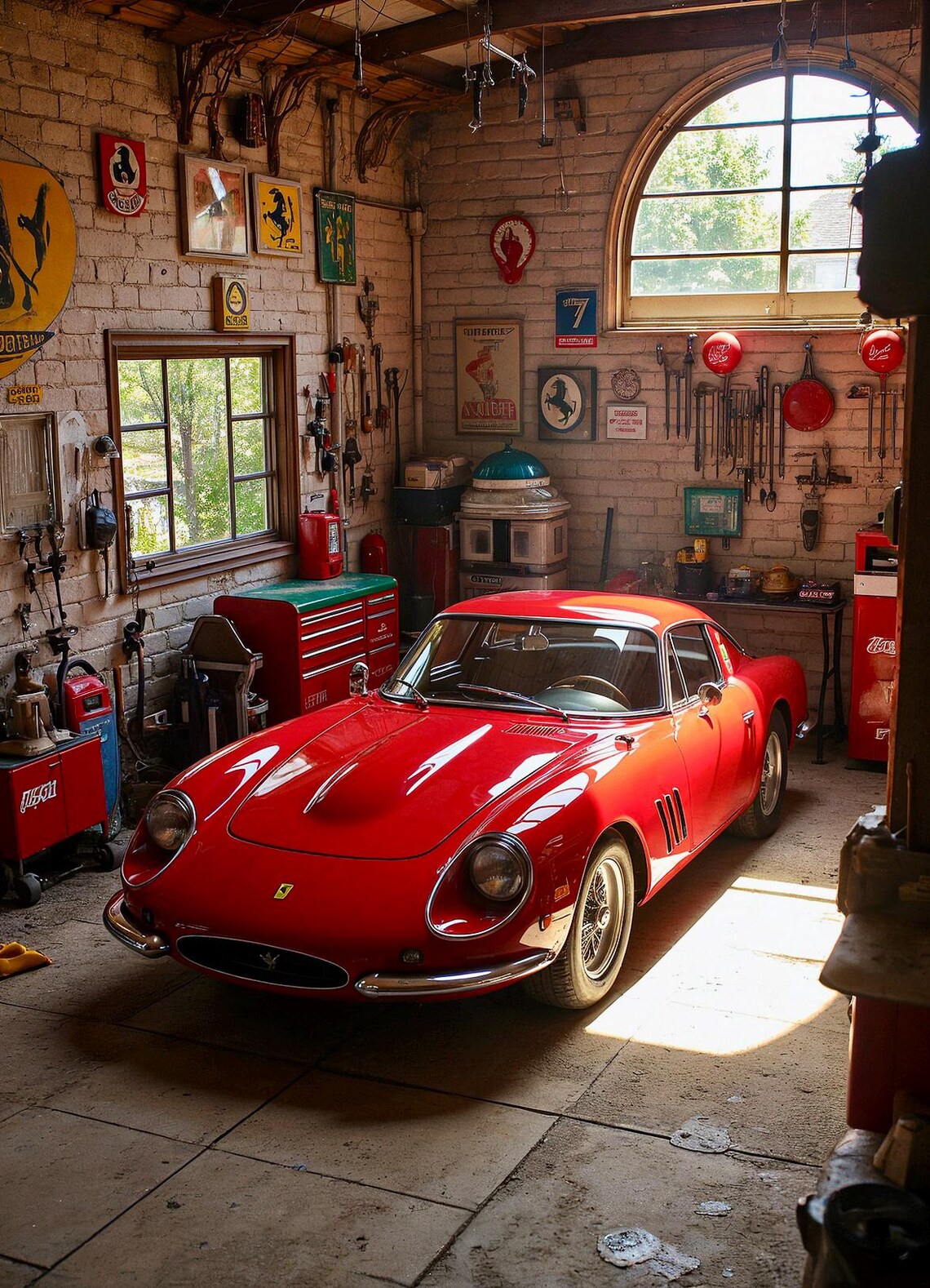 Ferrari Testa Rossa Parked in Its Garage - Etsy