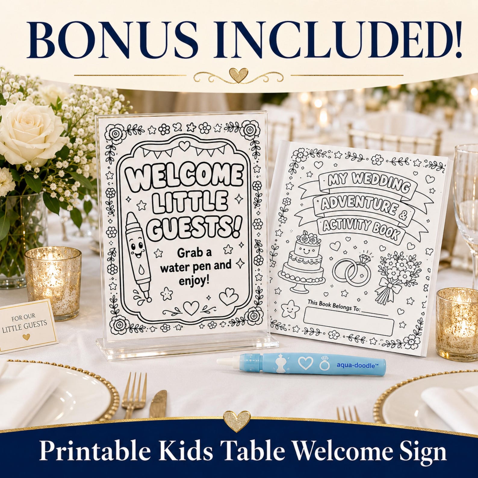 Mess-free Wedding Activity Book, Water Pen Games, Toddler Reception ...