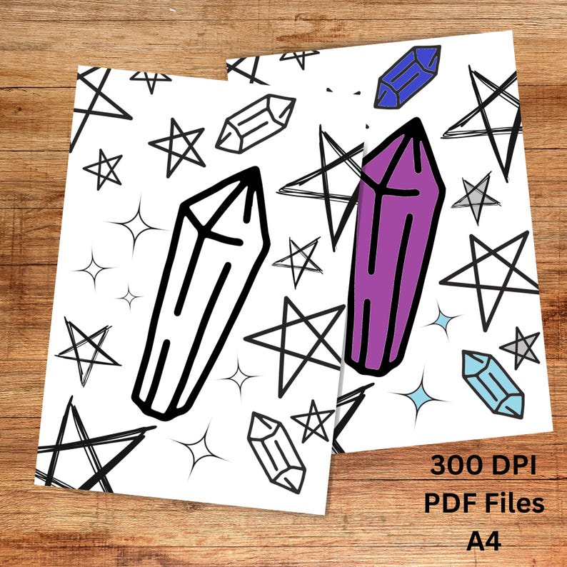 Mystical Colouring Page - Mindful Art - A4 PDF File - Mystical Witchy ...