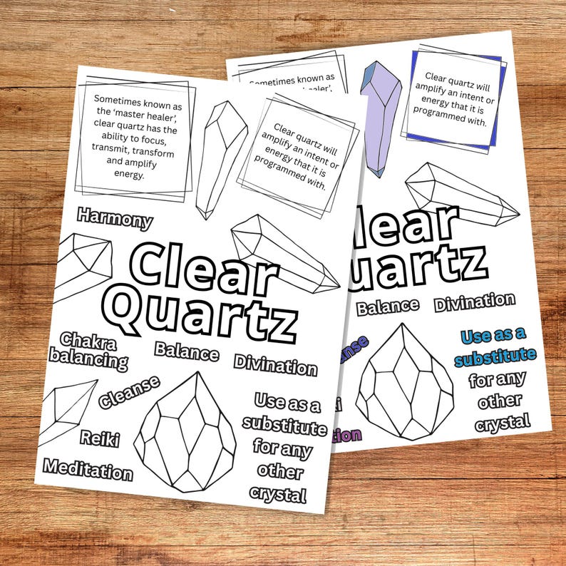 Clear Quartz Crystal Colouring Page - Crystal Healing Witchy Mindful ...