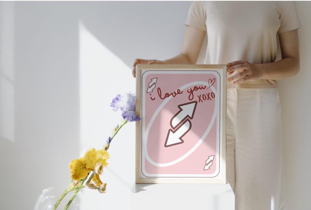 I Love You Uno Card Poster | Modern Art Print - Etsy