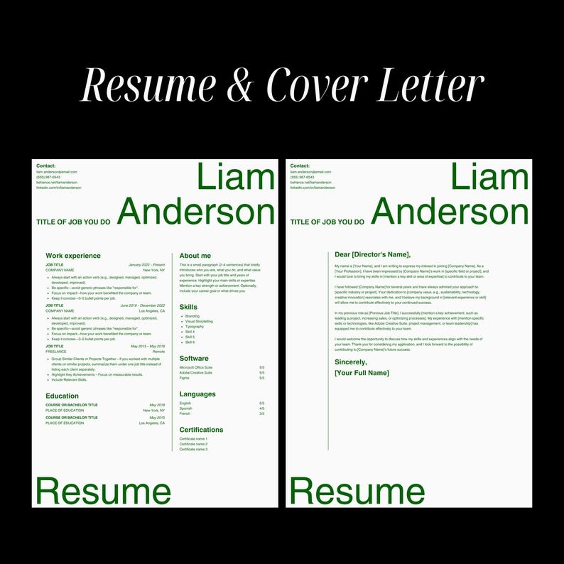 Clean Resume Template – Minimalist and Professional CV, Fully Editable ...