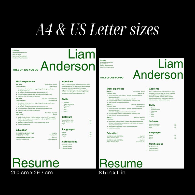 Clean Resume Template – Minimalist and Professional CV, Fully Editable ...