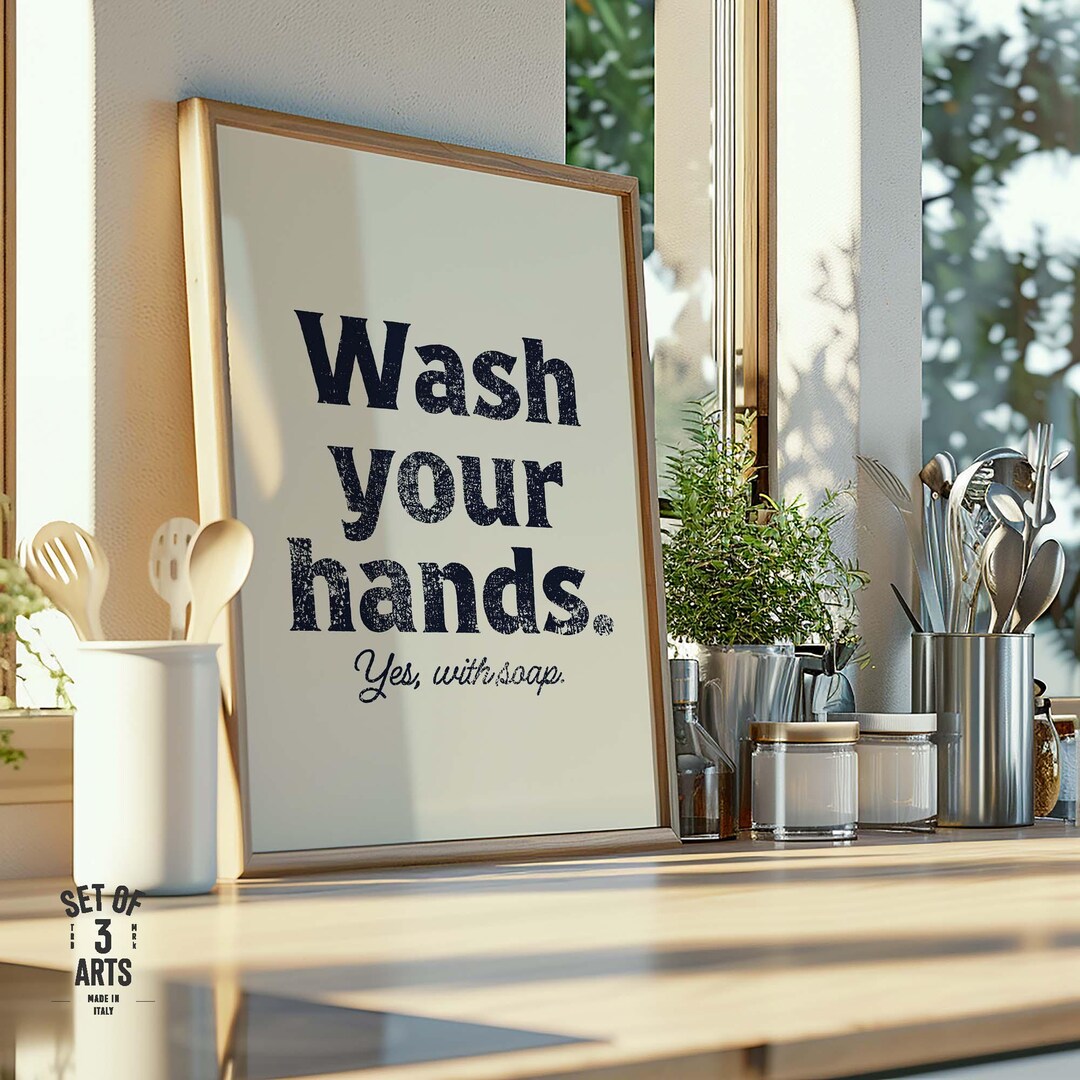 Wash-your-hands With-soap Printable Bathroom Wall-art Funny Handwashing ...