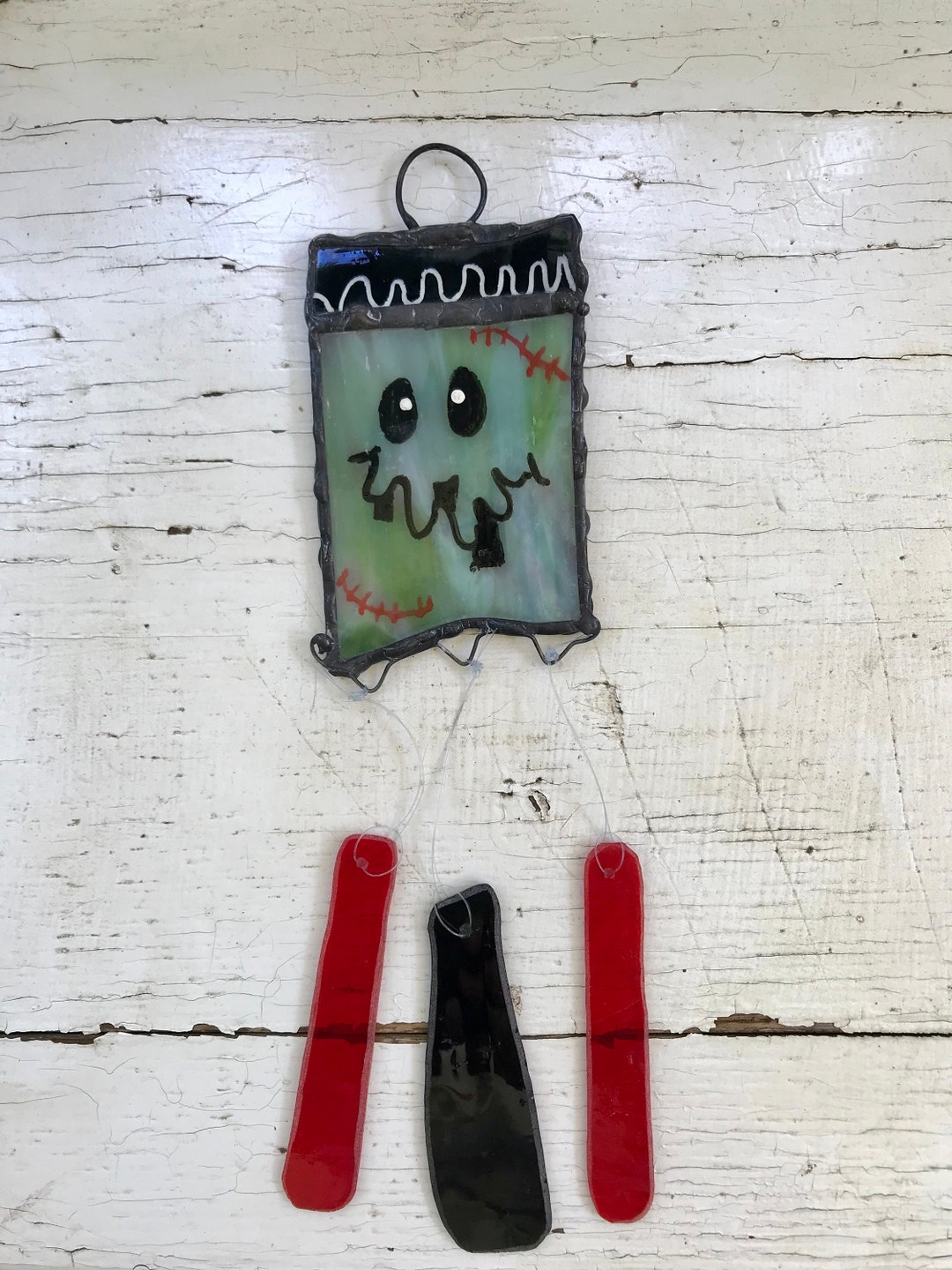 Halloween Decorations Monster Wind Chimes, Stained Glass Fall Porch ...
