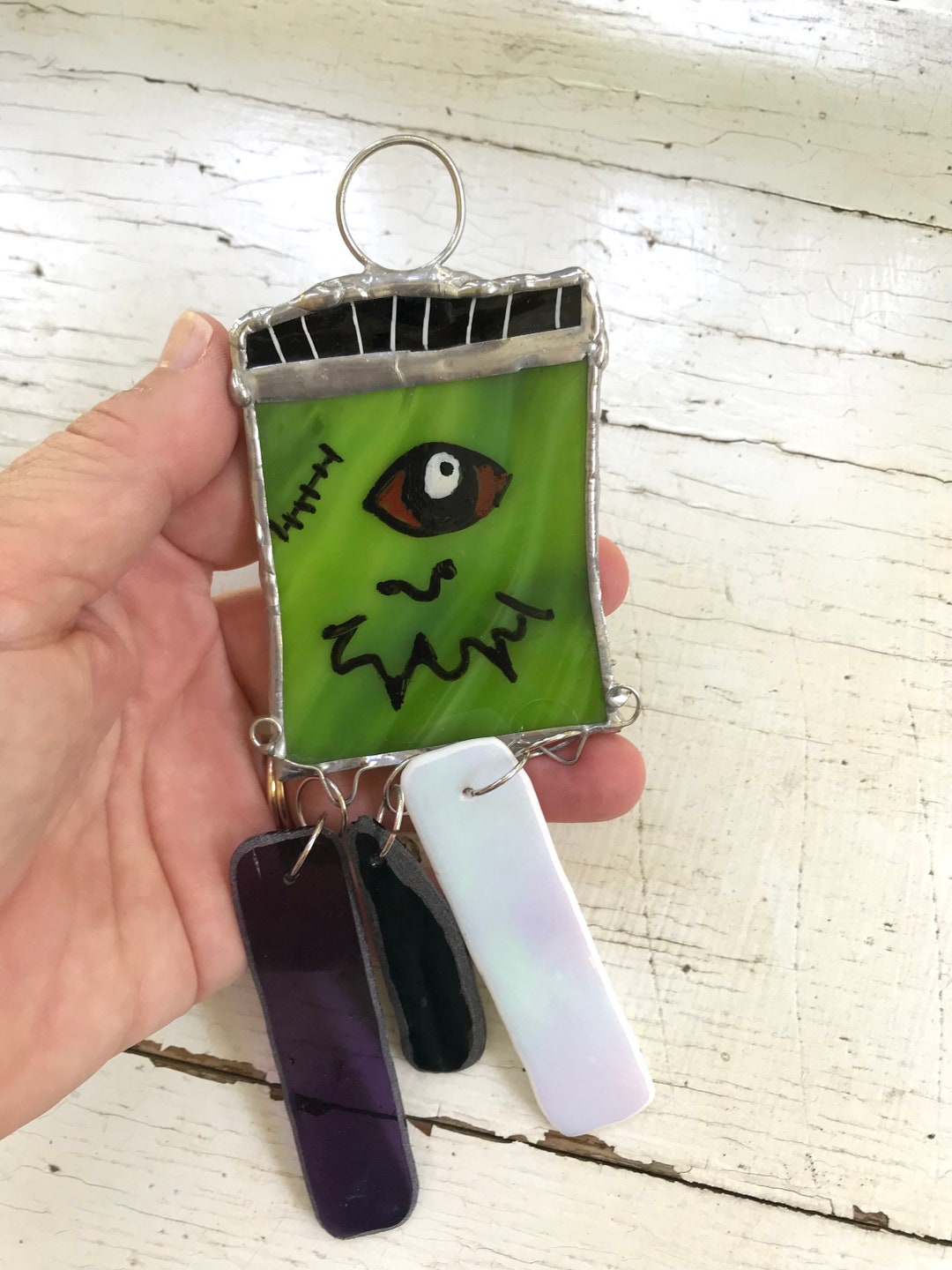 Halloween Decorations Monster Wind Chimes, Stained Glass Fall Porch ...