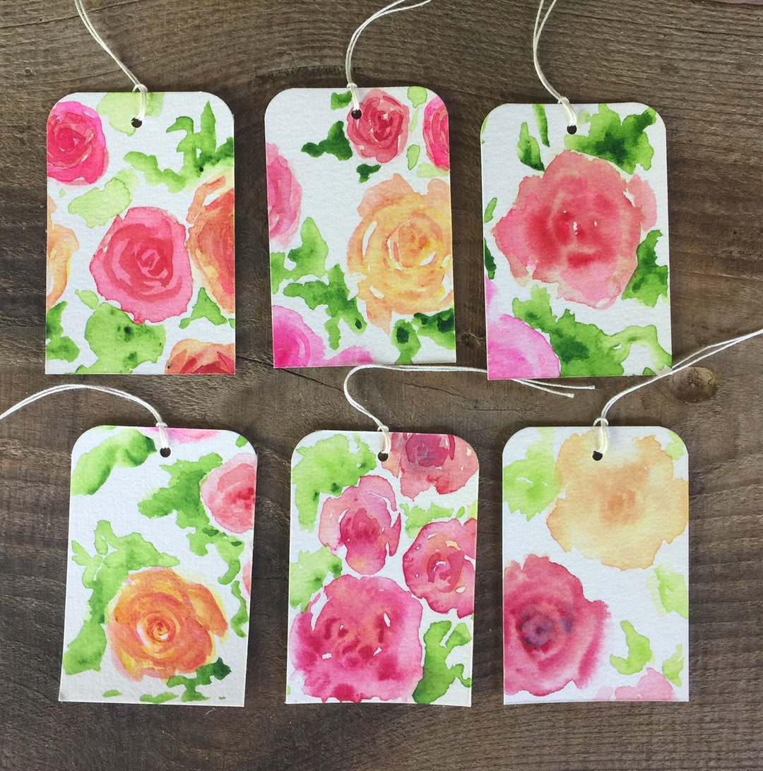Unique Gift Tags-handmade Gift Tags-original Watercolor Art Floral Gift ...