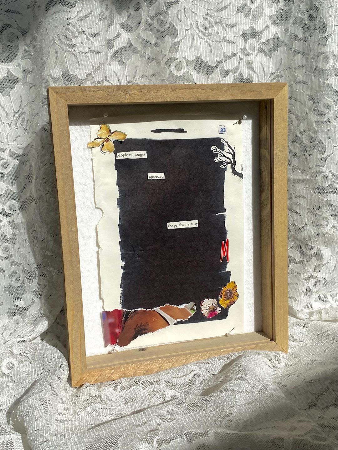 Found Poem Collage | Framed Wall Hanging | Blackout Poetry | Found ...