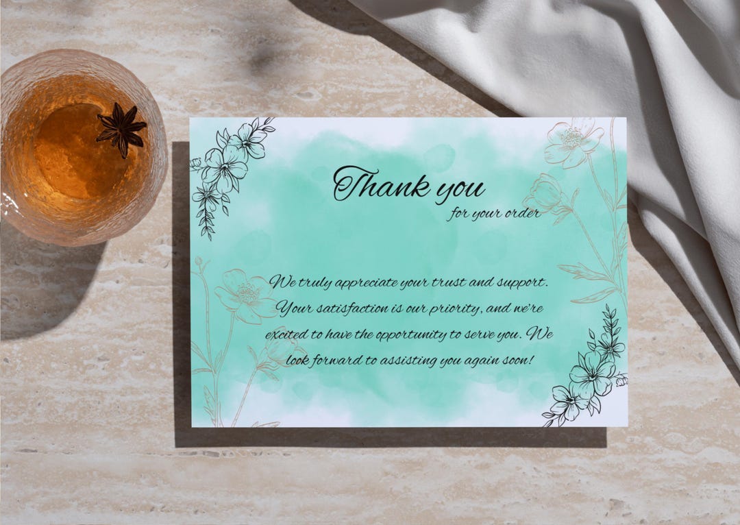 Editable Business Thank You Card Template, Customizable and Printable ...