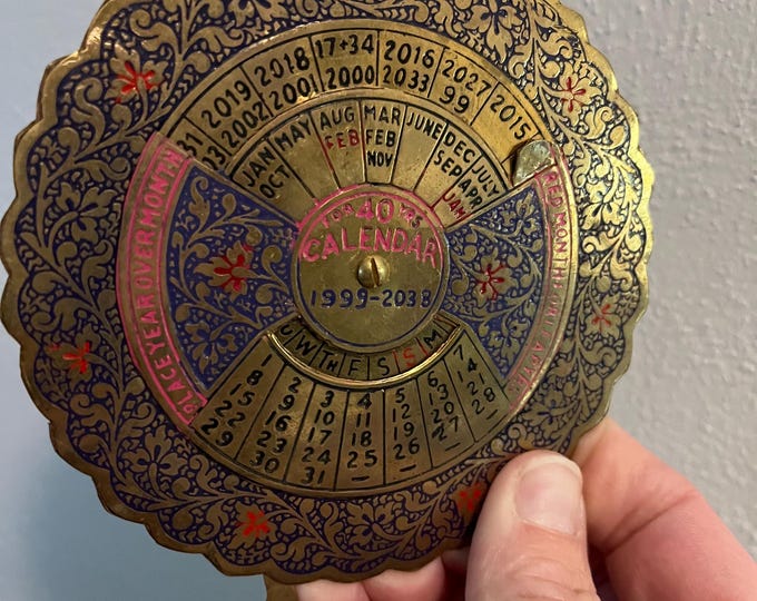 Vintage Brass Perpetual Calendar Made in India - Etsy
