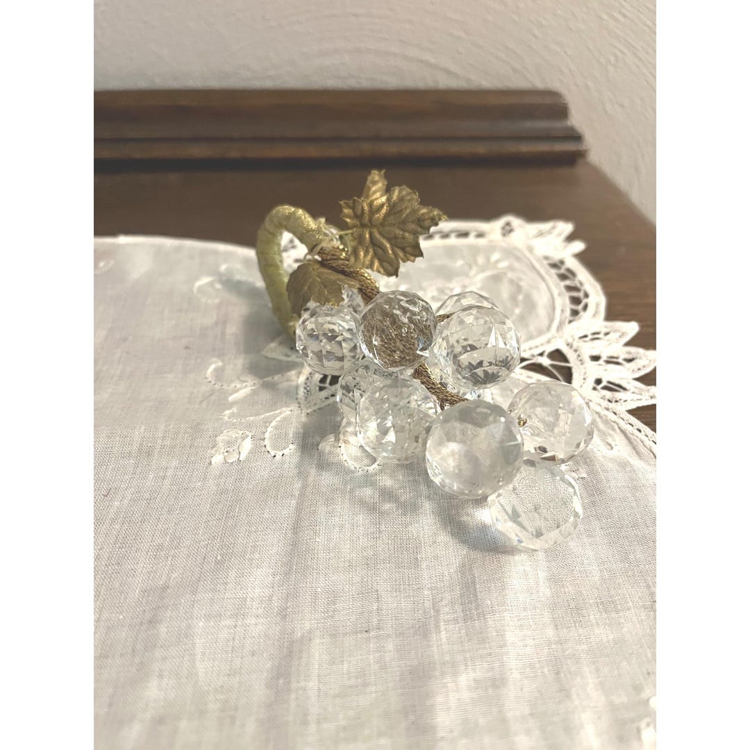 Spray of Clear Grapes With Gold Leaves - Etsy