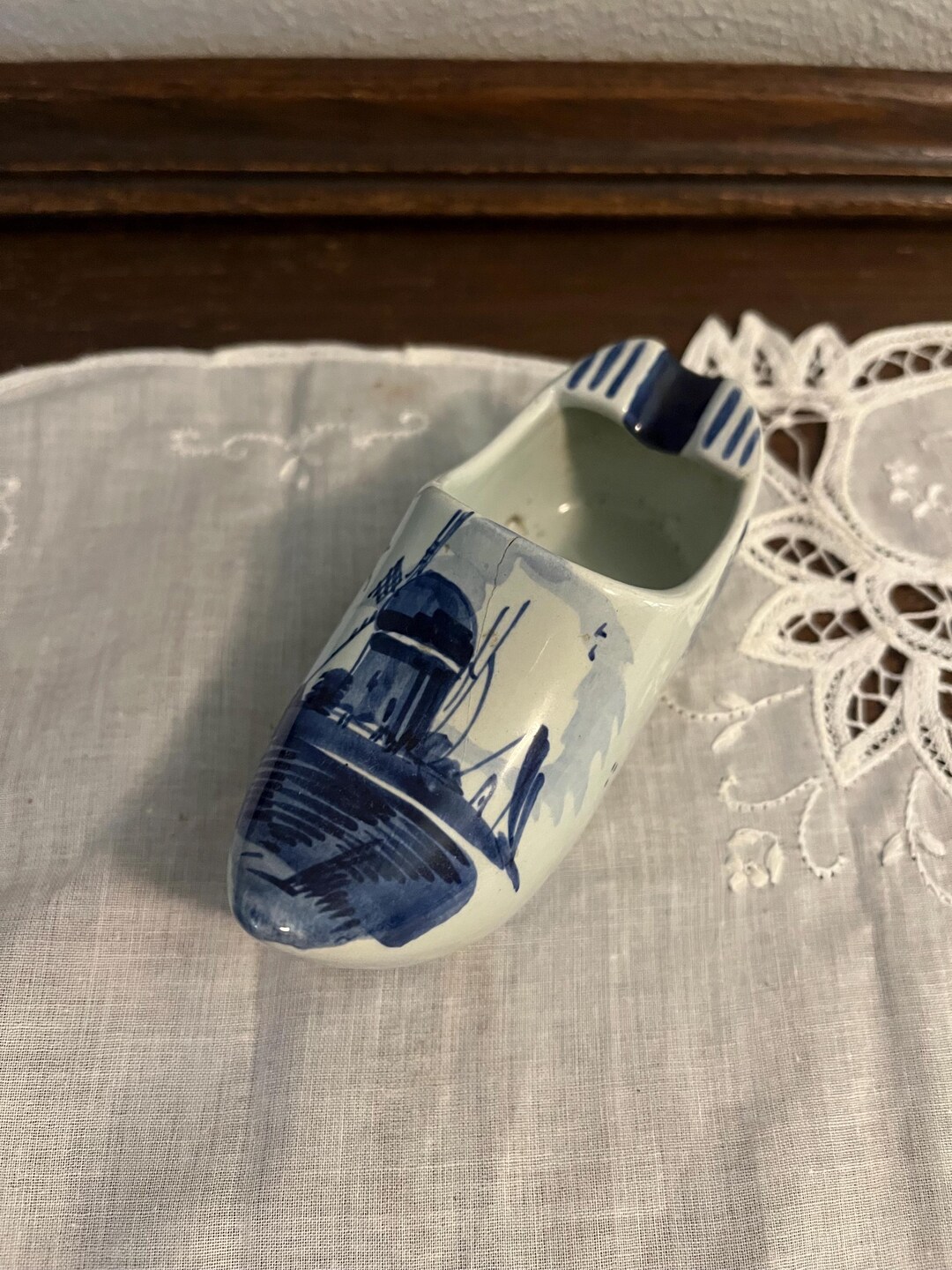 Delft Blue & White Holland Windmill Shoe Clog - Etsy