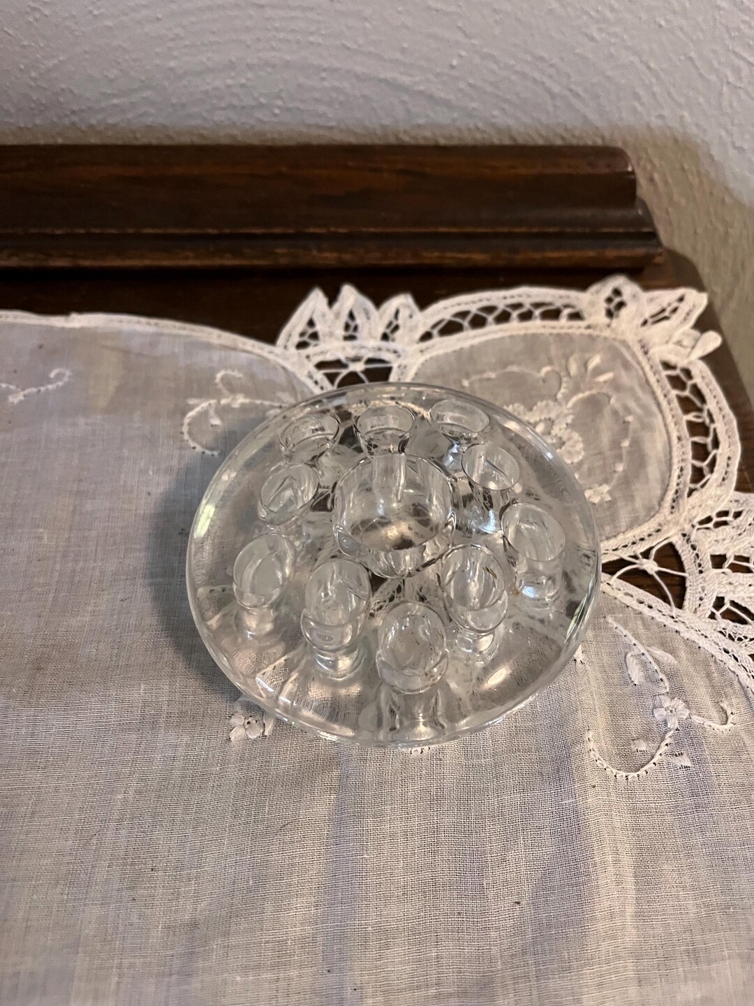 Clear Glass Flower Frogger - Etsy