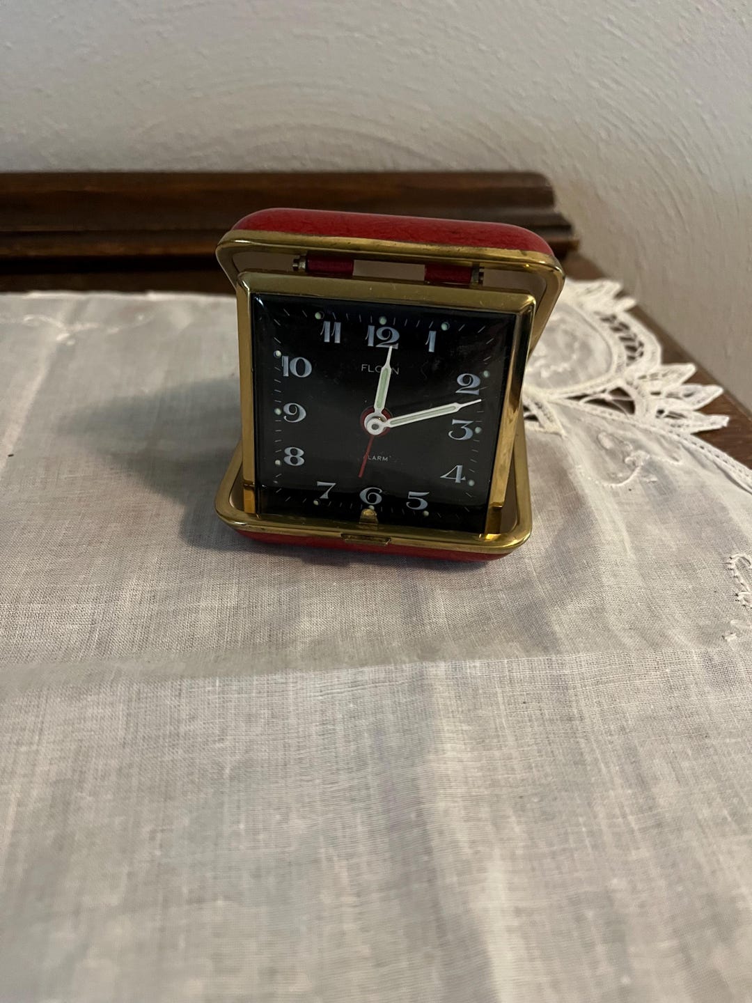 Vintage Flore Red Wind up Travel Alarm Clock - Etsy