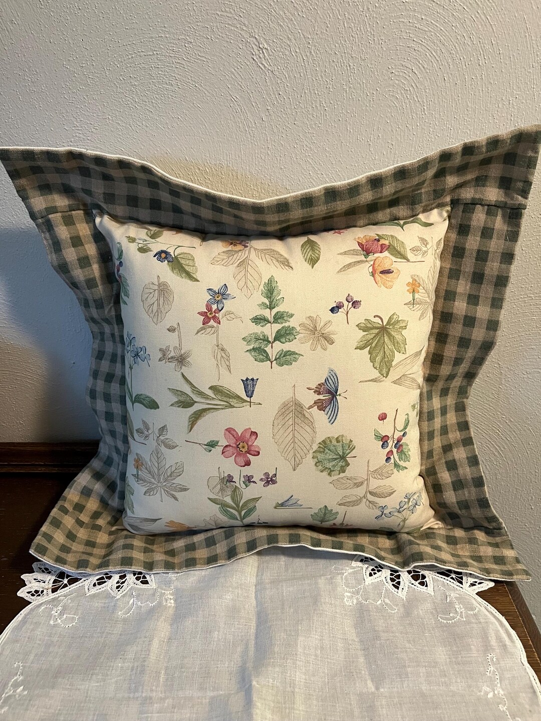 Vintage Longaberger Botanical Fields Print Pillow - Etsy