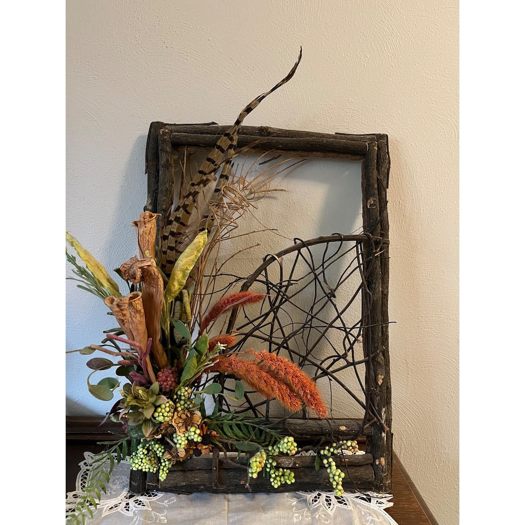 Autumn Garden Gate Dried Faux Flower Arrangement - Etsy