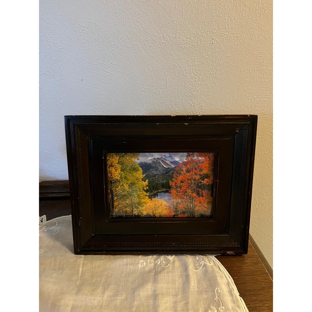 Chippy Distressed Frame Repurposed With Autumn Picture - Etsy