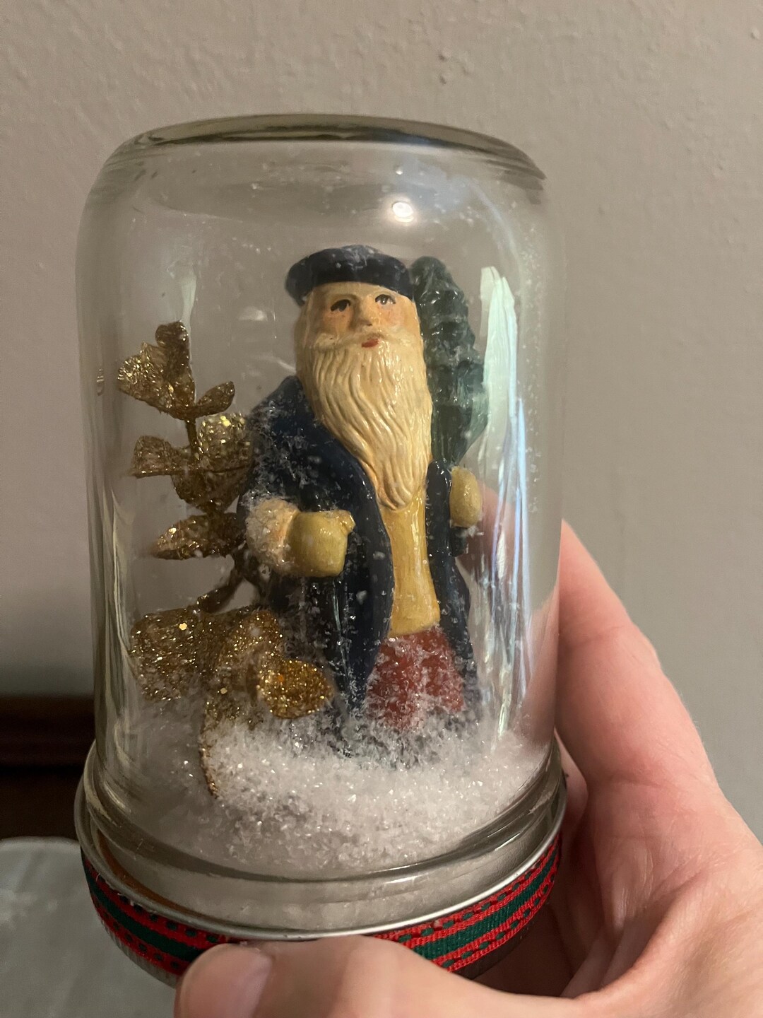 Glass Jar Santa Christmas Scene - Etsy