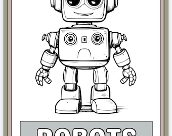Happy Robots Coloring Book - Etsy