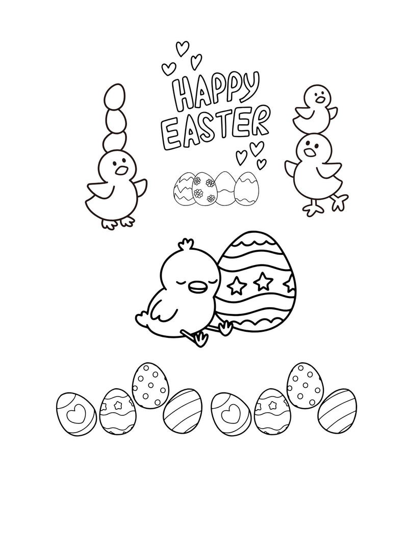 Easter Coloring Pages - Includes 10 Printable Pages - Etsy