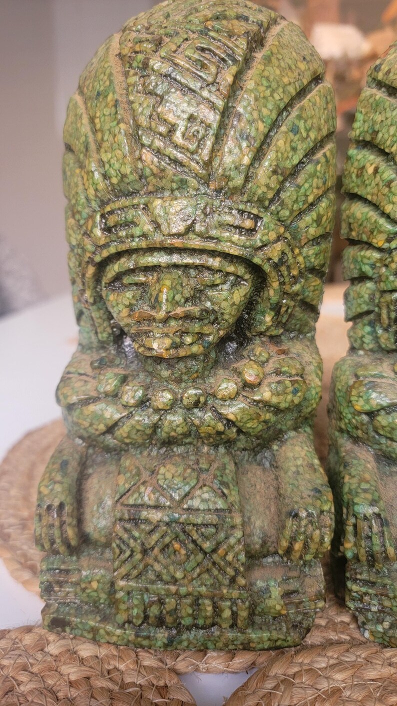 Mayan or Aztec Bookends Composite Sculpture Mexican Tribal Midcentury ...
