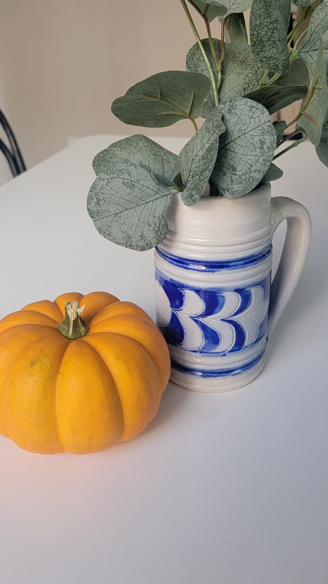 Vintage Colonial Williamsburg Pottery Stein Stoneware Blue - Etsy