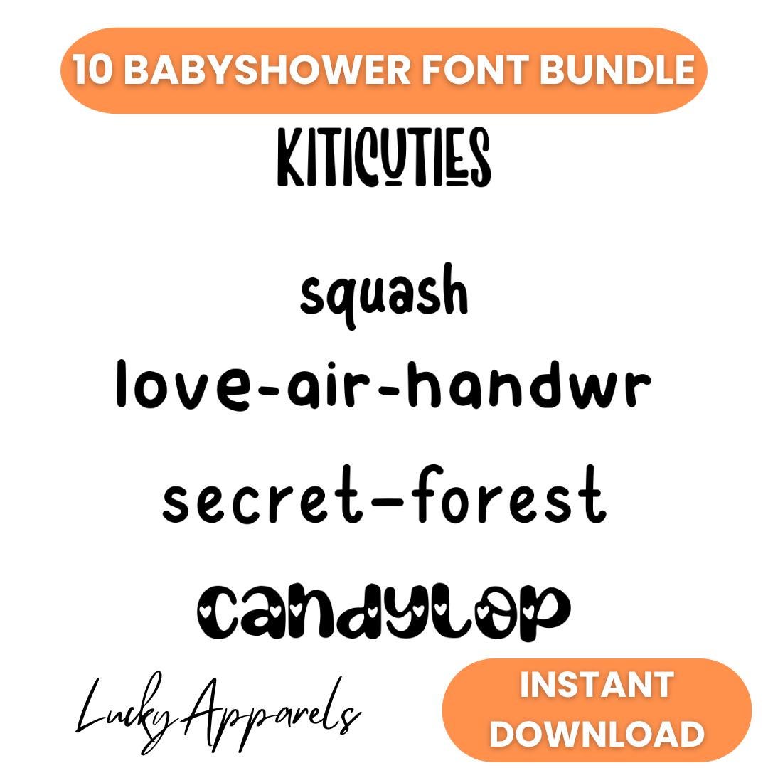 10 Baby Shower Font Bundle - Cute Font, Script Font for Cricut, Canva ...