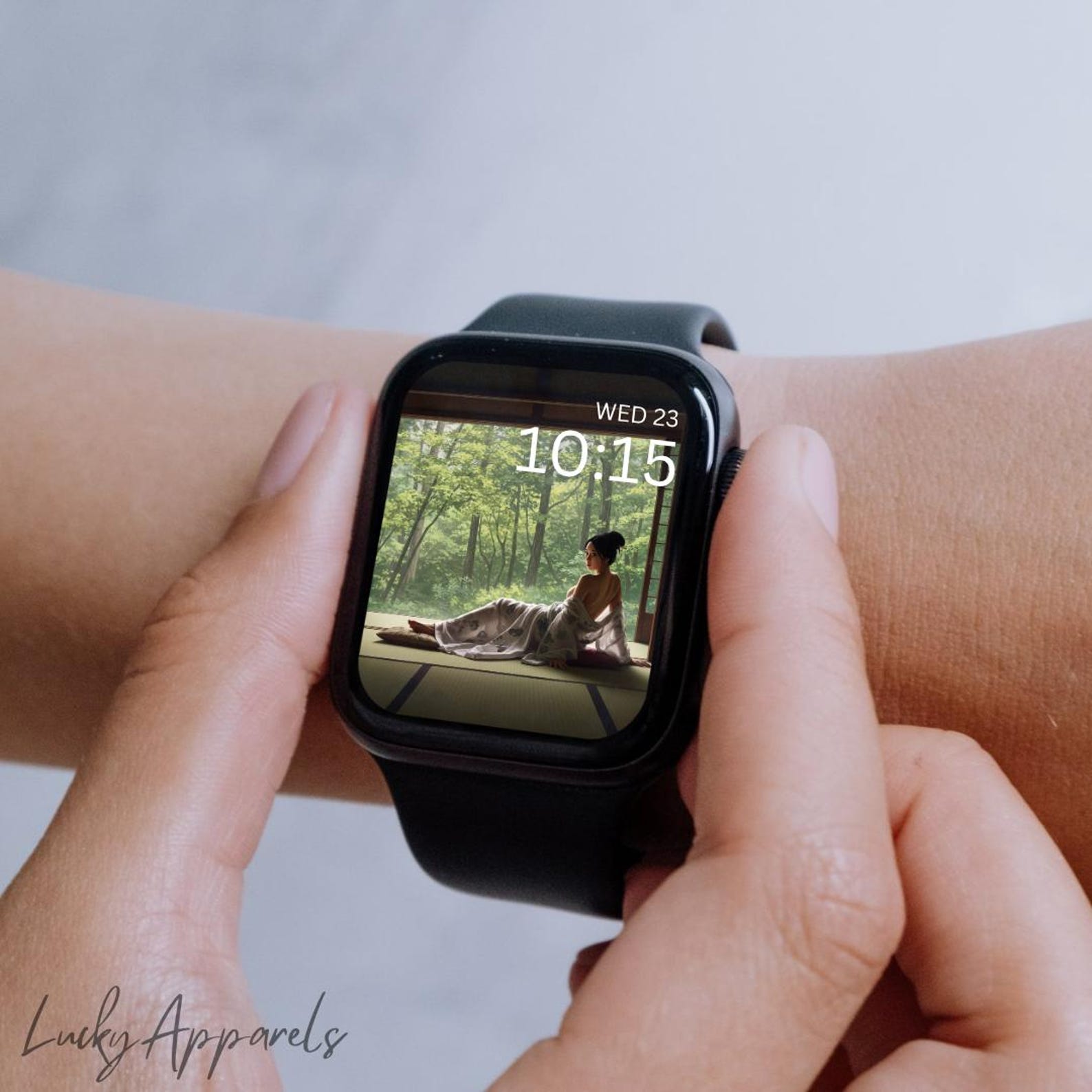 Woman Forest View Apple Watch Face, Japanese Tatami Art Smart Watch ...